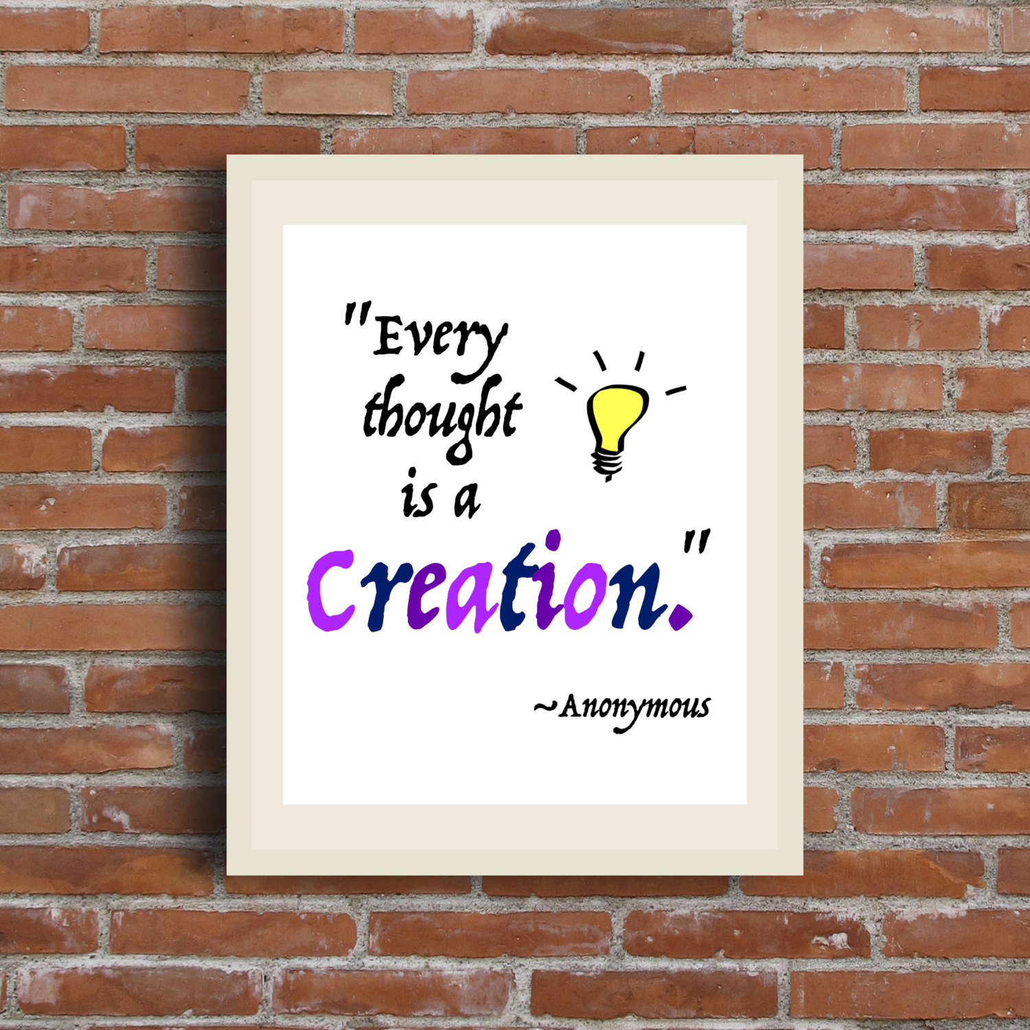 Every Thought is a Creation Printable Instant Download 8x10 Creativity ...