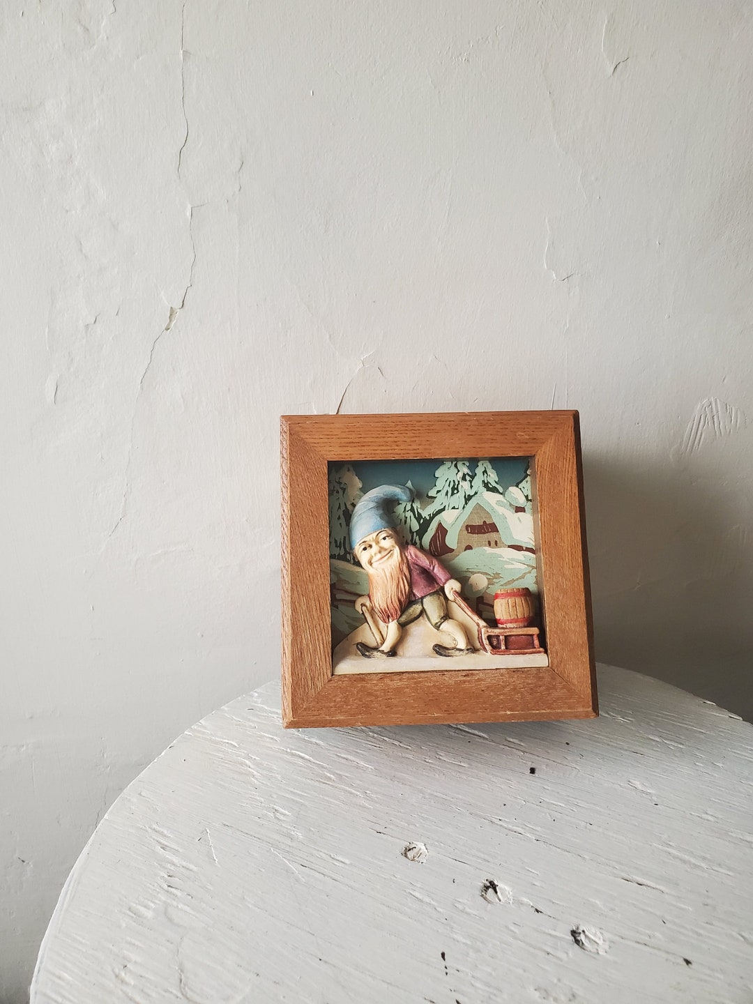 Vintage Anri Gnome Music Box / Jewelry Box Handcarved Handmade in Italy ...