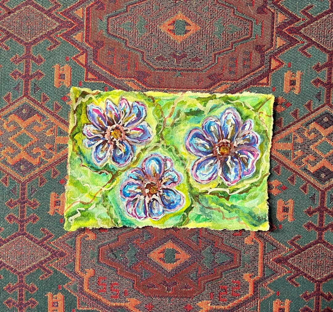 Trio of Flowers Original Watercolor Painting - Etsy