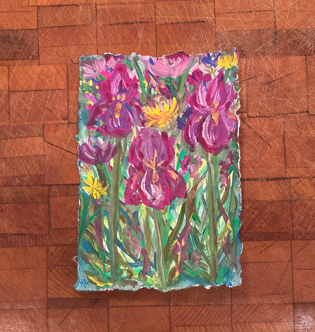 Trio of Irises Original Gouache Paintint - Etsy