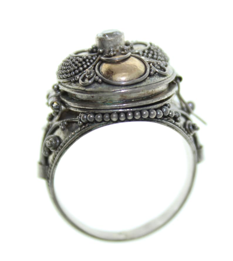 Vintage Sterling Silver Secret Compartment Ring - Etsy