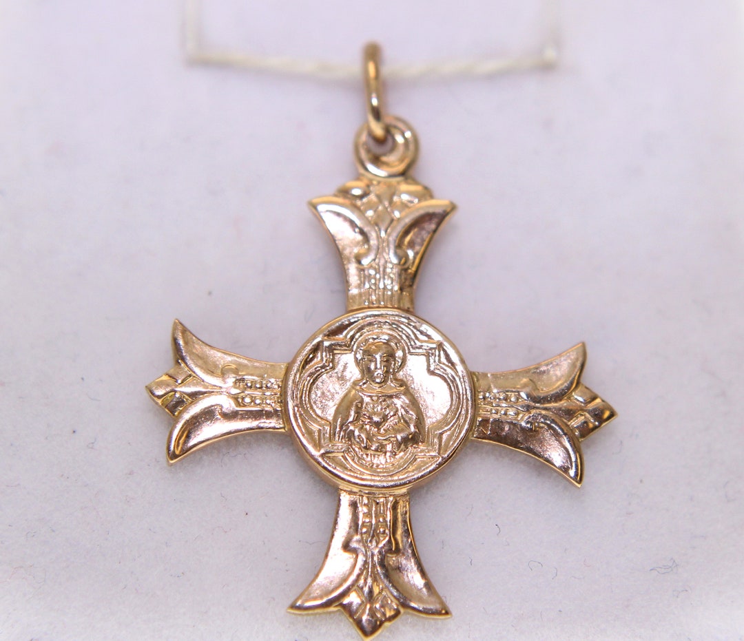 Vintage 14K Apostles Cross Pendant - Etsy