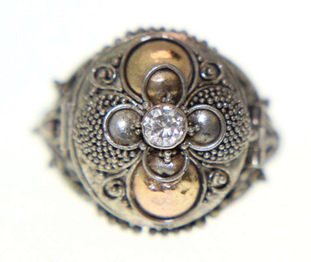 Vintage Sterling Silver Secret Compartment Ring - Etsy