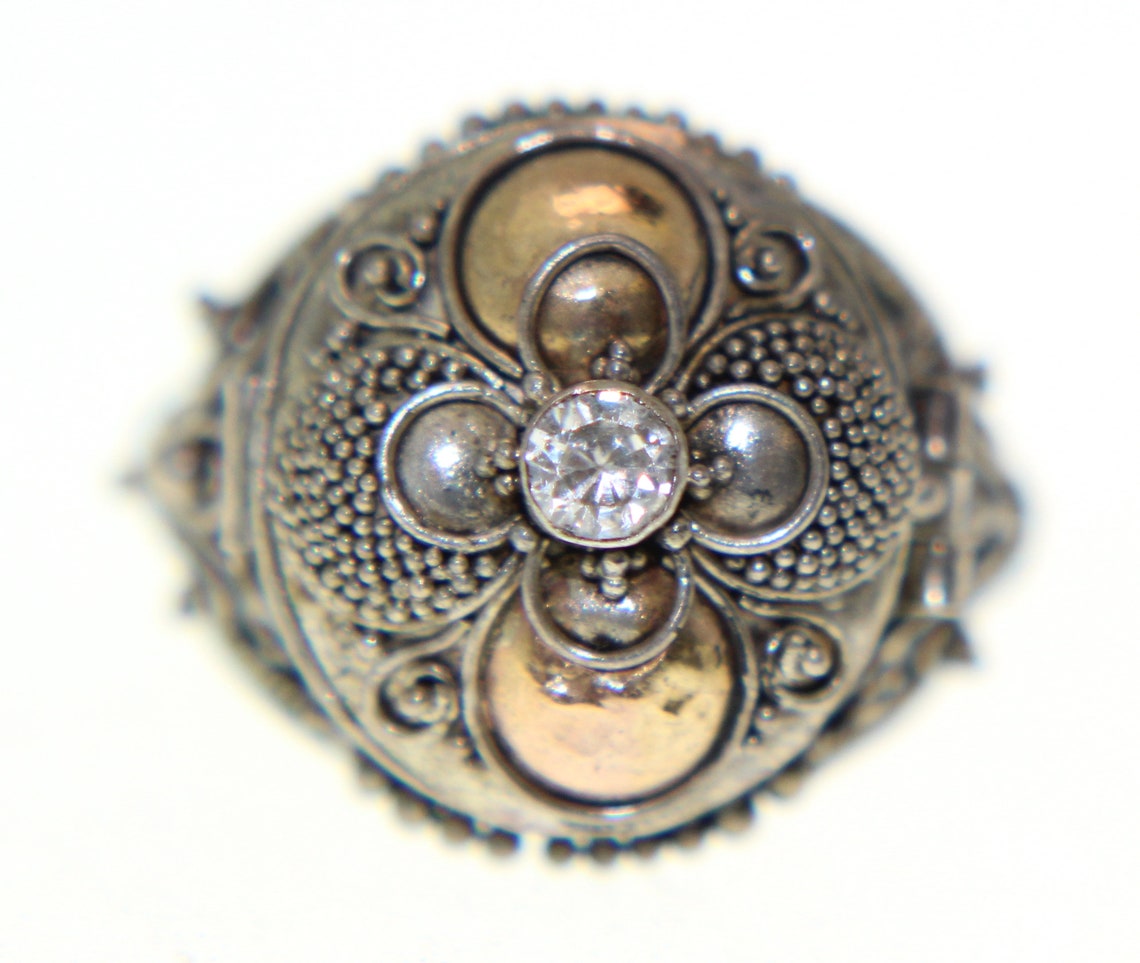 Vintage Sterling Silver Secret Compartment Ring - Etsy
