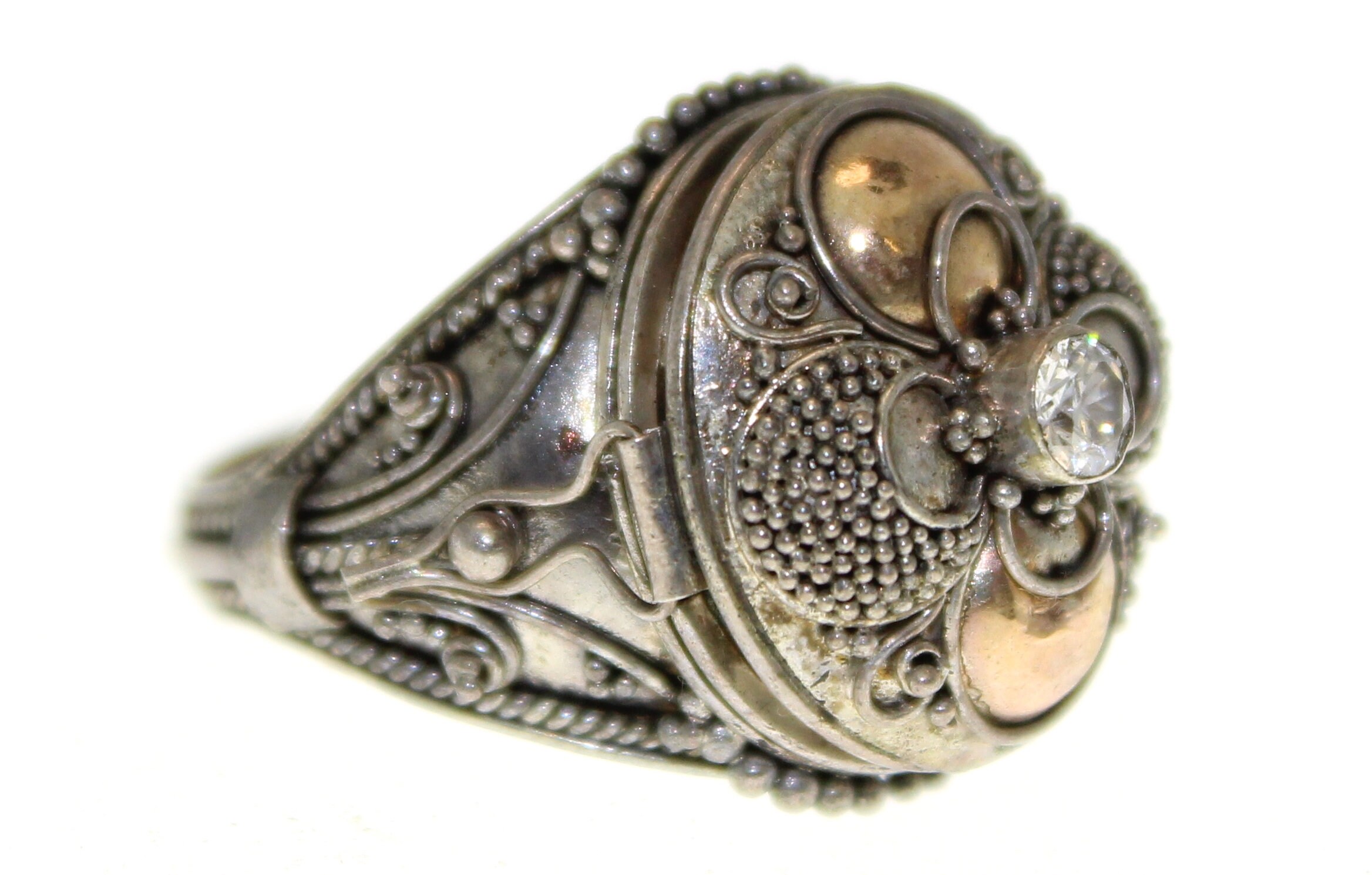 Vintage Sterling Silver Secret Compartment Ring - Etsy