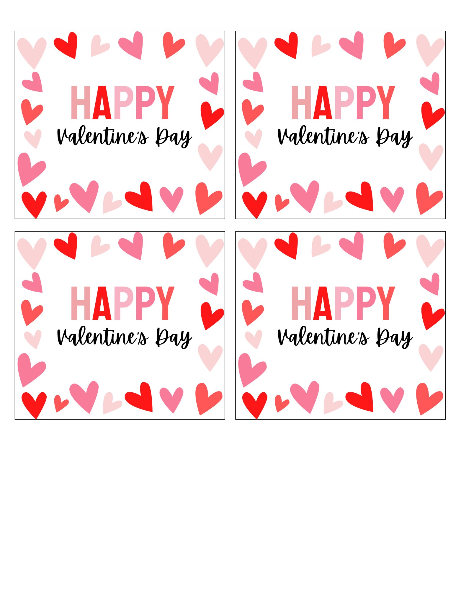 Valentine Square Tags - Etsy