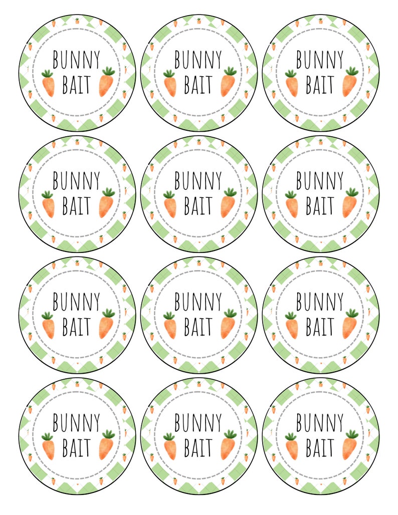 Bunny Bait Circle Tags - Etsy
