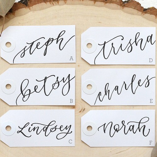 Handwritten Calligraphy Personalized Name Tags Gift Tags - Etsy