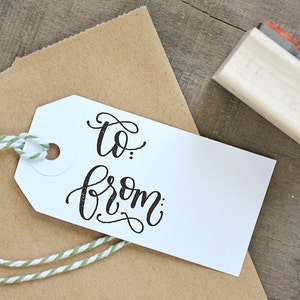 To and From Stamp - DIY to From Gift Tags, Stickers and Labels - Rubber ...
