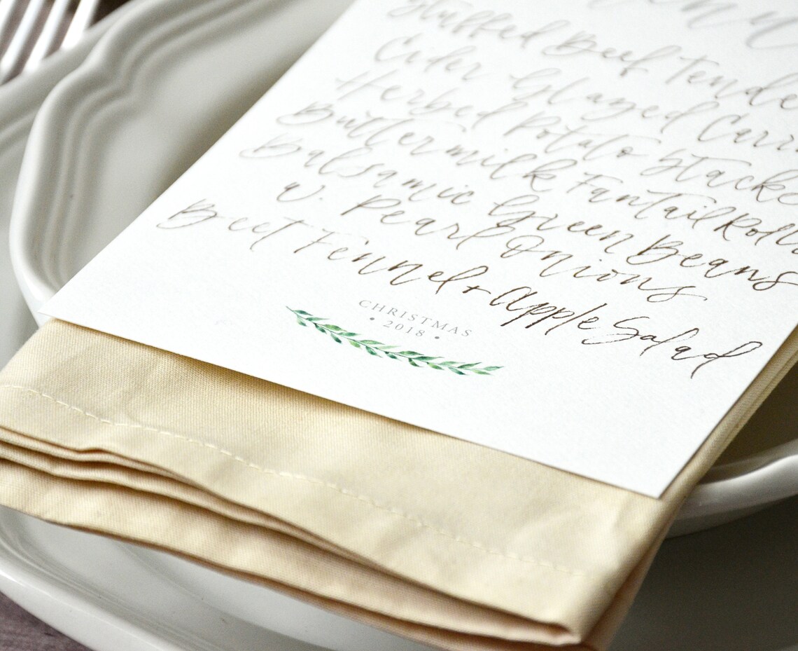 Printable Christmas Menu, Fill in the Blank Menu Instant Download ...