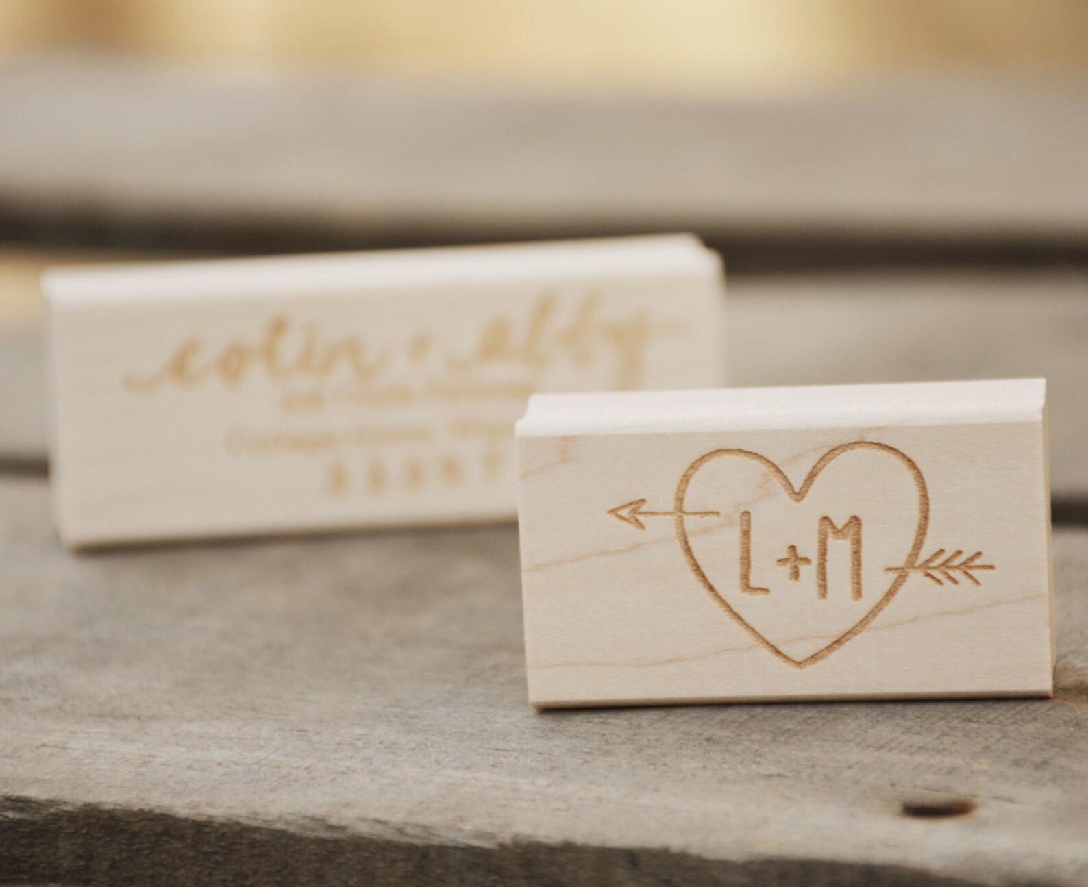 Monogram Initial Rubber Stamp. Custom Stamp Initials With Heart and ...