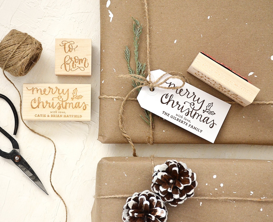 Merry Christmas Stamp for Personalized Christmas Gift Tags - Holiday ...