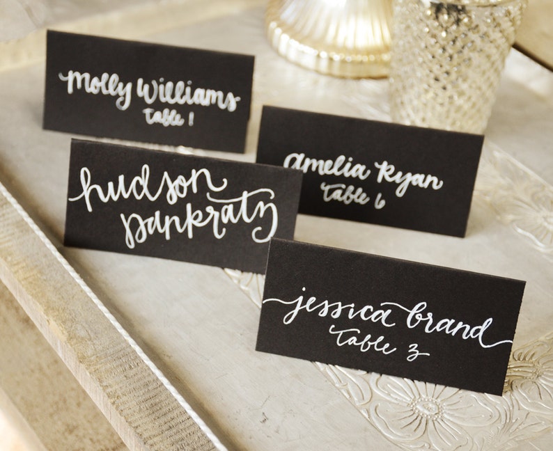 Place Cards Handwritten Calligraphy Personalized Tent Cards - Etsy