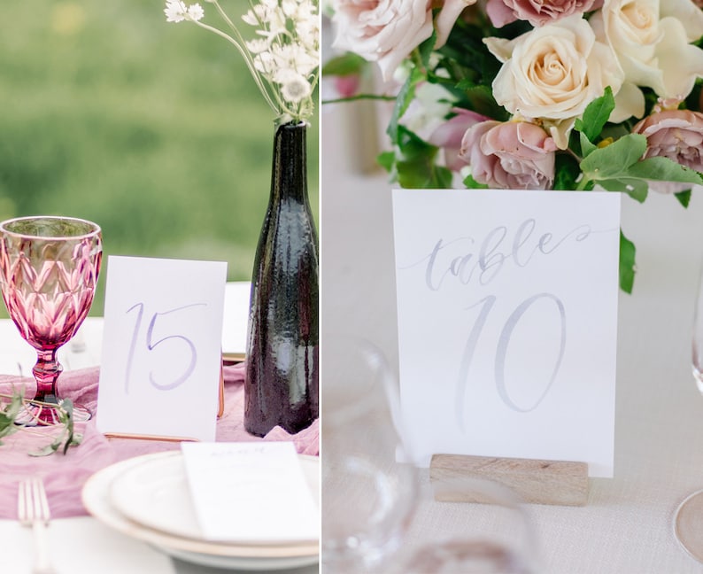 Watercolor Table Numbers Wedding Calligraphy Table Number - Etsy
