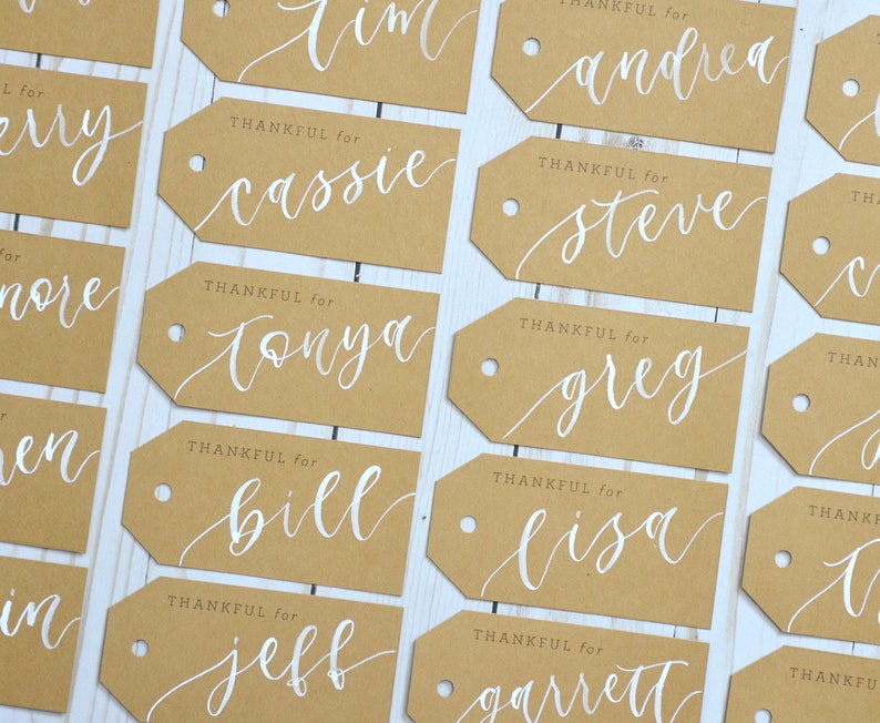 Watercolor Thankful for Placecards, Personalized Thanksgiving Tags ...
