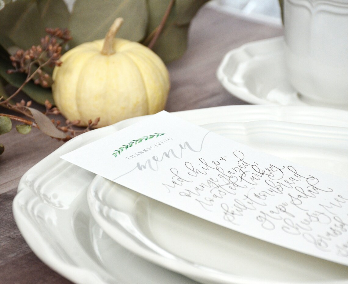 Printable Thanksgiving Menu Fill in the Blank Menu Instant | Etsy