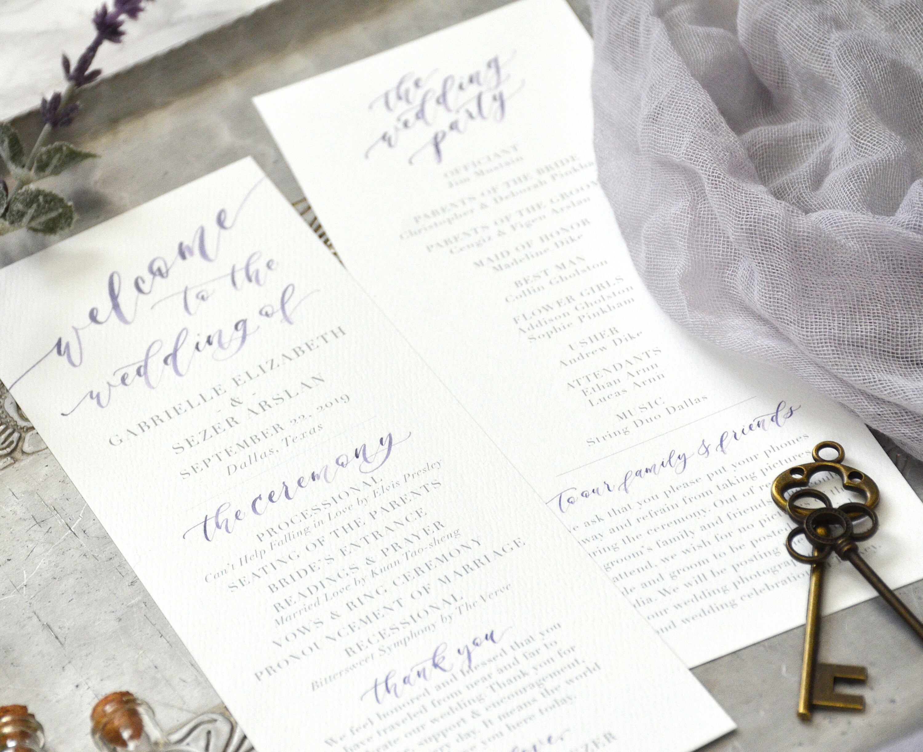 Printed Wedding Ceremony Programs Custom Watercolor Order of | Etsy