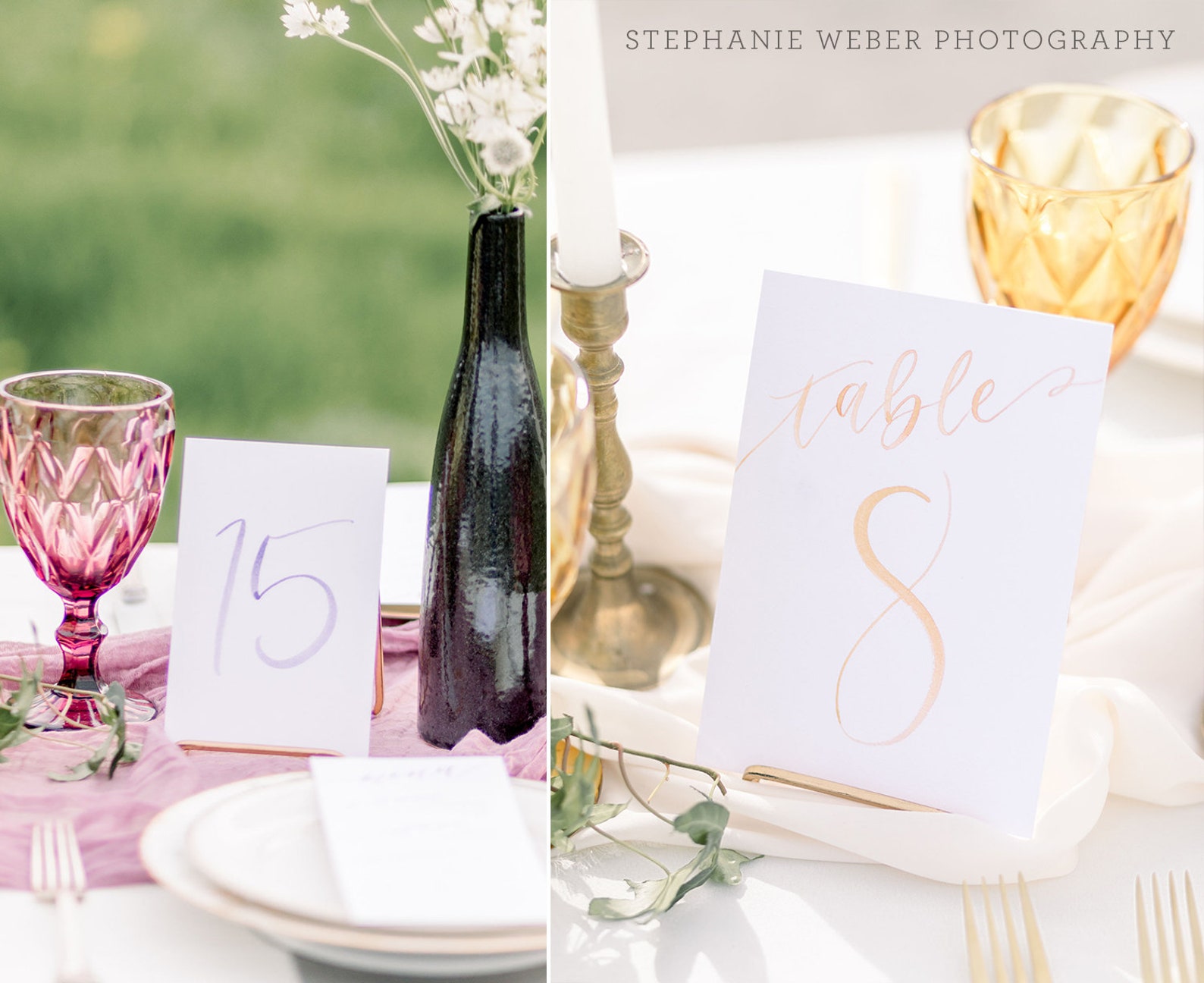 Watercolor Table Numbers Wedding Calligraphy Table Number | Etsy