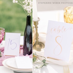 Watercolor Table Numbers Wedding Calligraphy Table Number | Etsy