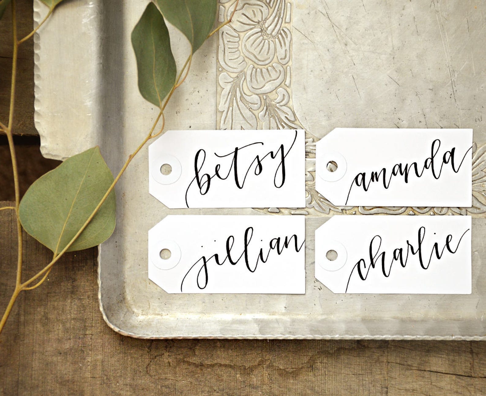 Handwritten Calligraphy Personalized Name Tags, Gift Tags, Place Cards ...