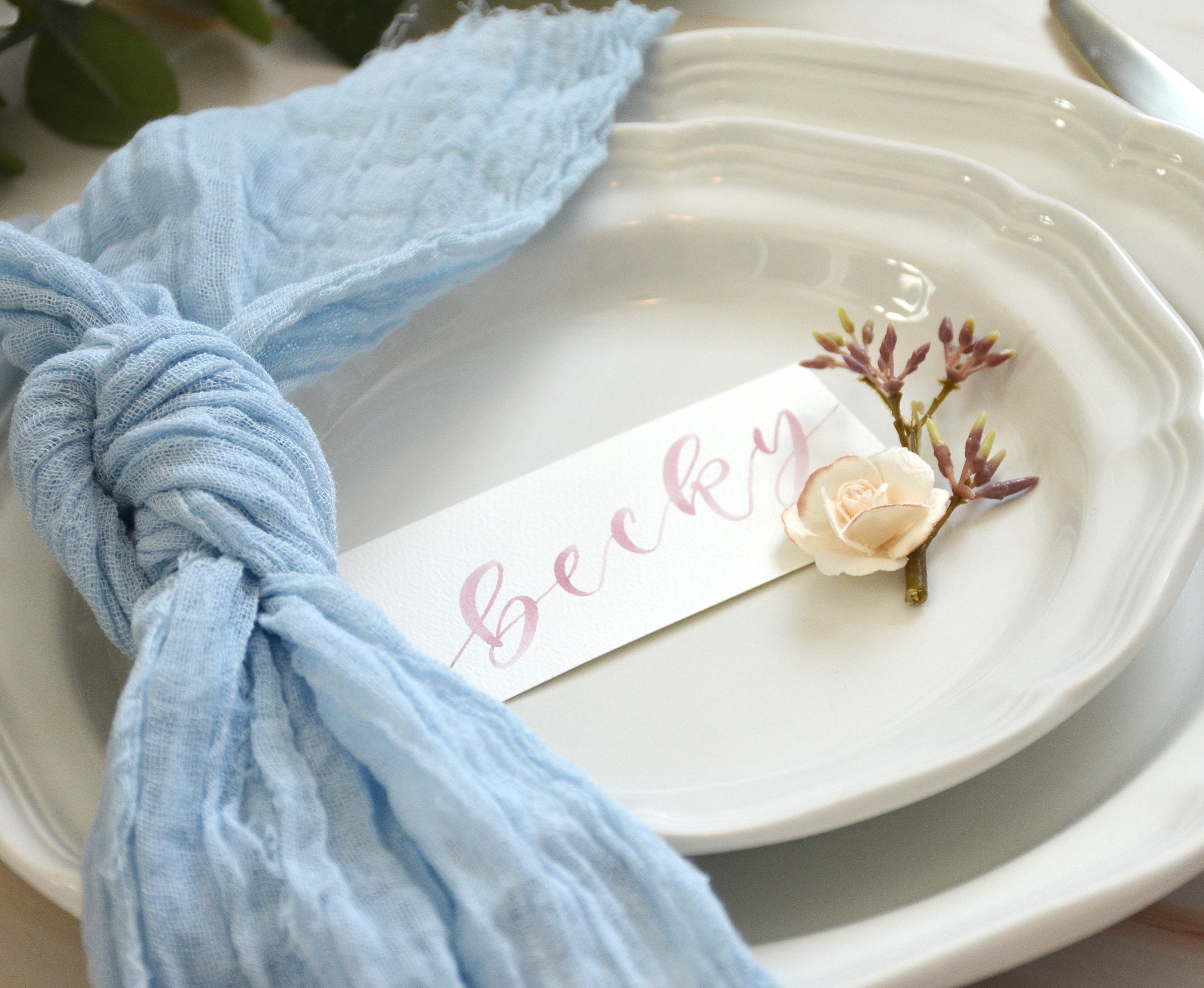 Watercolor Flat Cards Wedding Placecards Calligraphy | Etsy