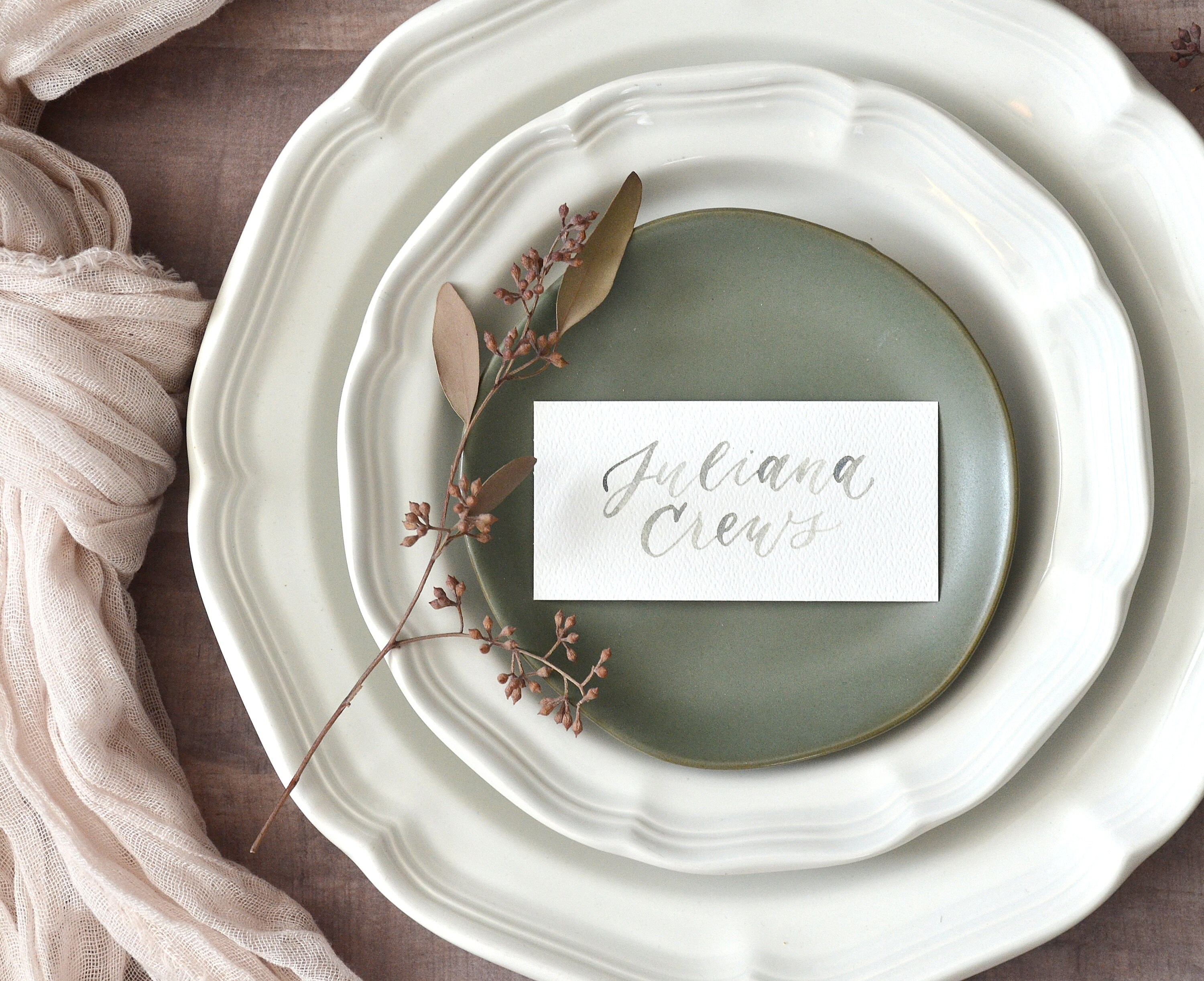 Watercolor Flat Cards, Wedding Placecards, Calligraphy Personalized ...