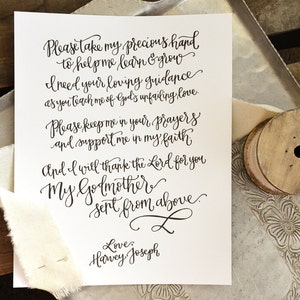 Godparents Poem PRINTABLE, Will You Be My Godmother Printable ...