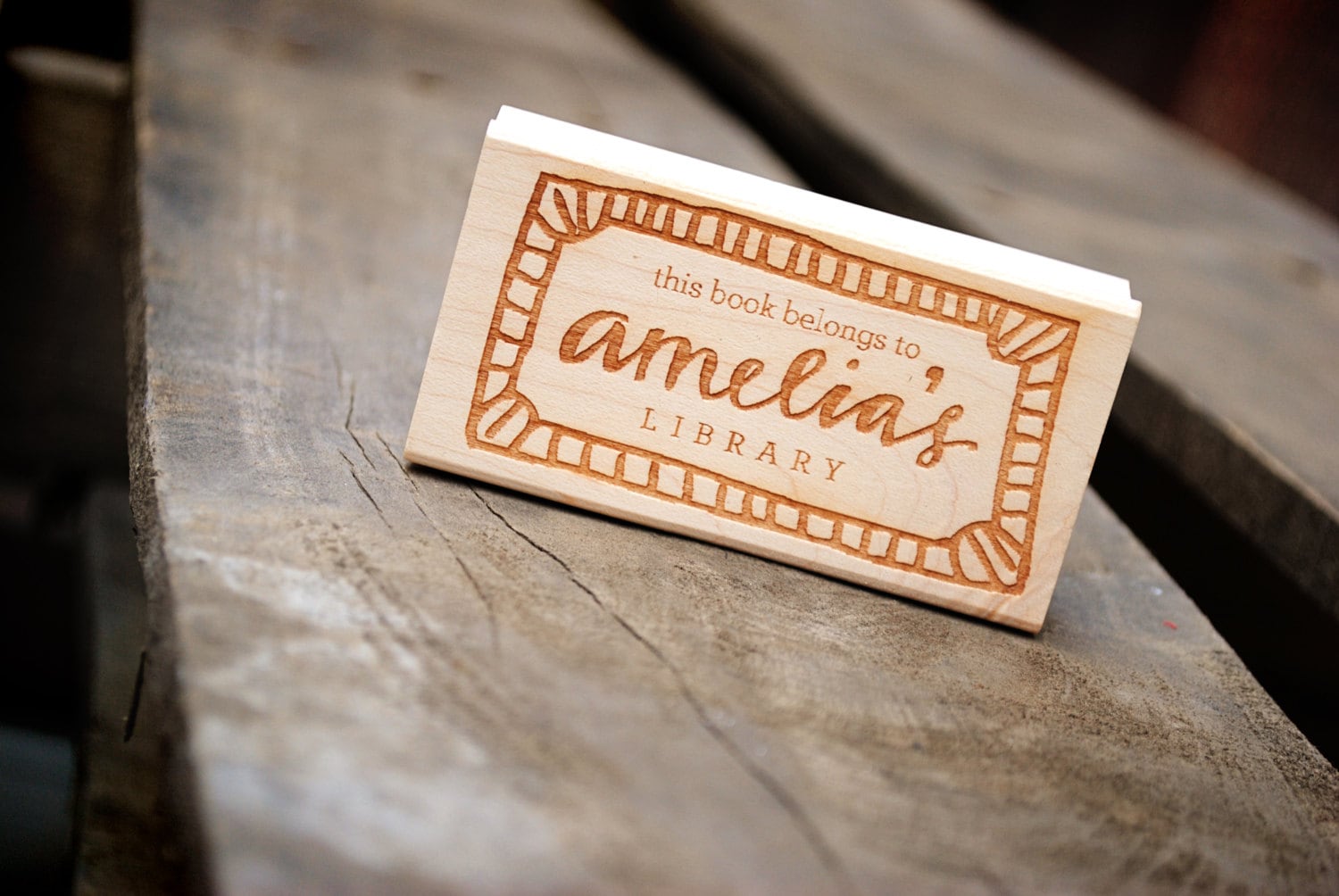 Custom Personalized Bookplate Rubber Stamp Perfect Library | Etsy