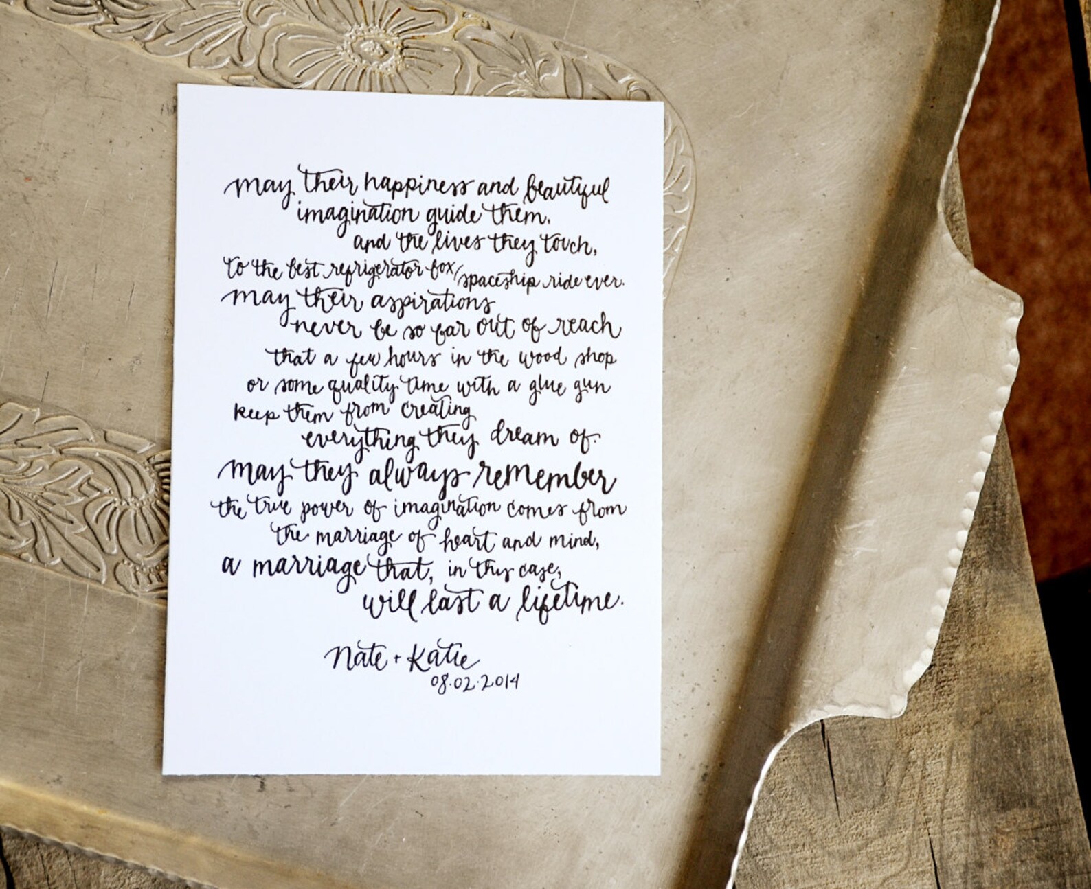 Handwritten Wedding Vows Art Custom Personalized Printable. - Etsy