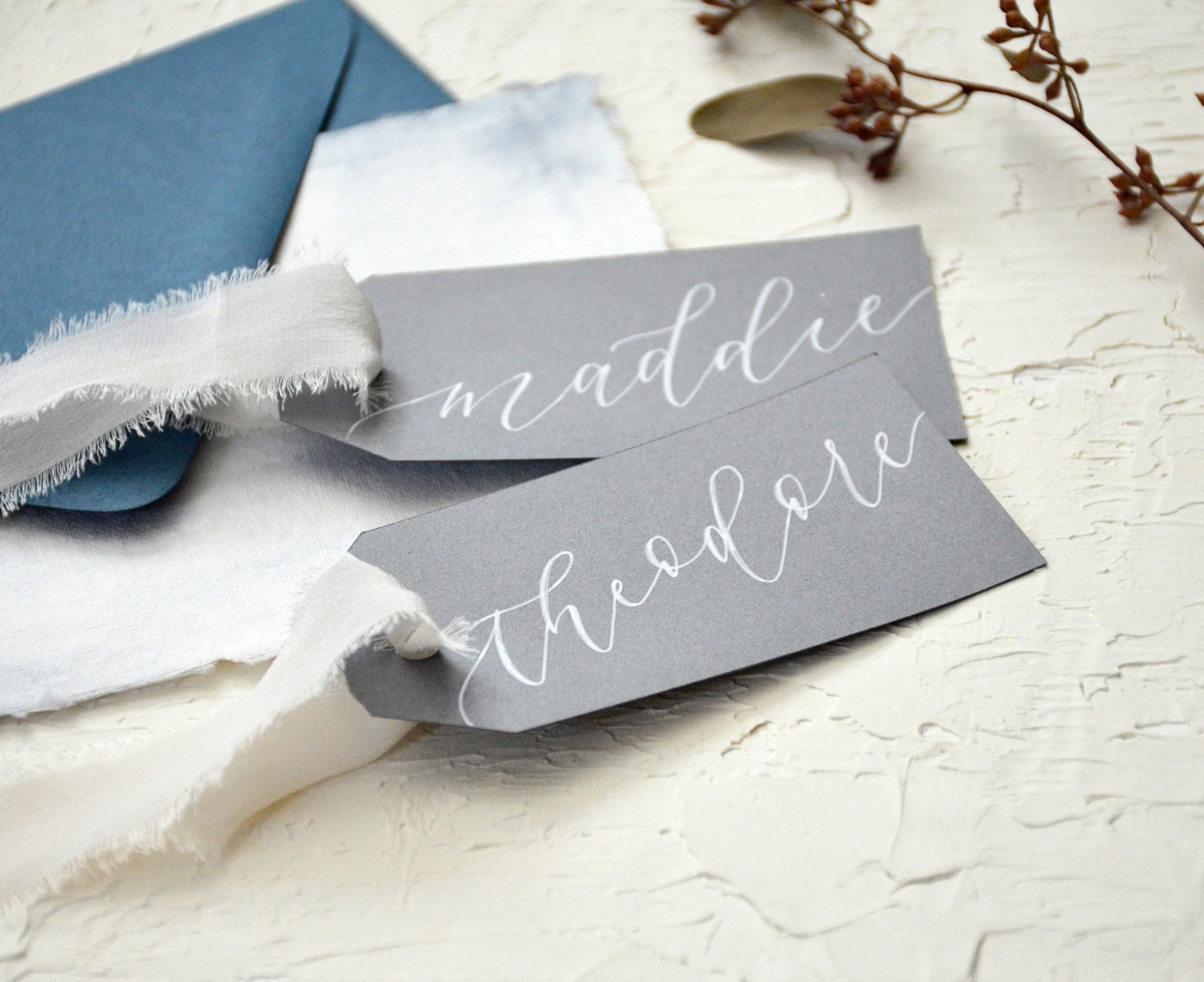 Handwritten Gift Tags, Wedding Place Cards, Bachelorette Party Name ...
