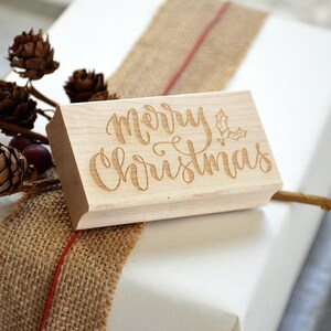 Merry Christmas Stamp for Personalized Christmas Gift Tags, Holiday ...