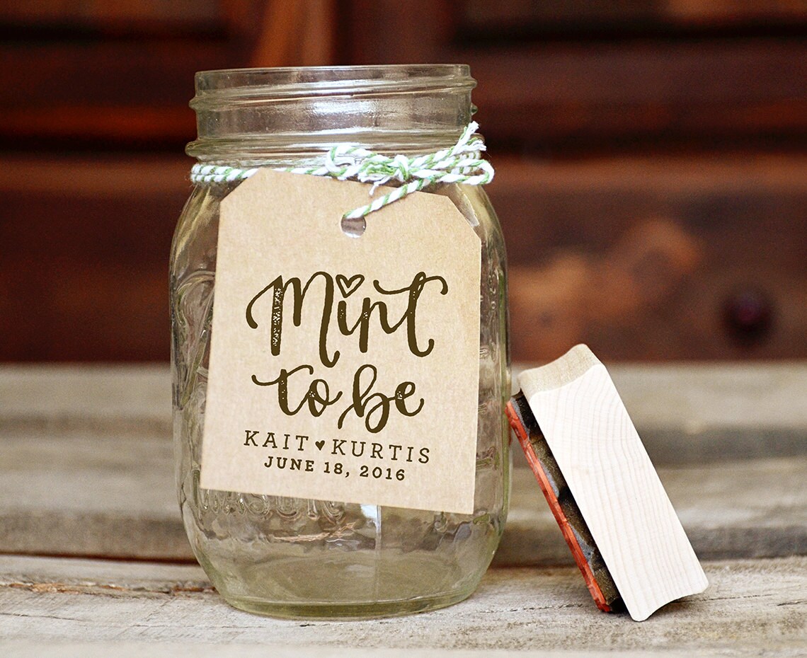 Mint to Be Stamp for Wedding Favors Personalized Bridal - Etsy