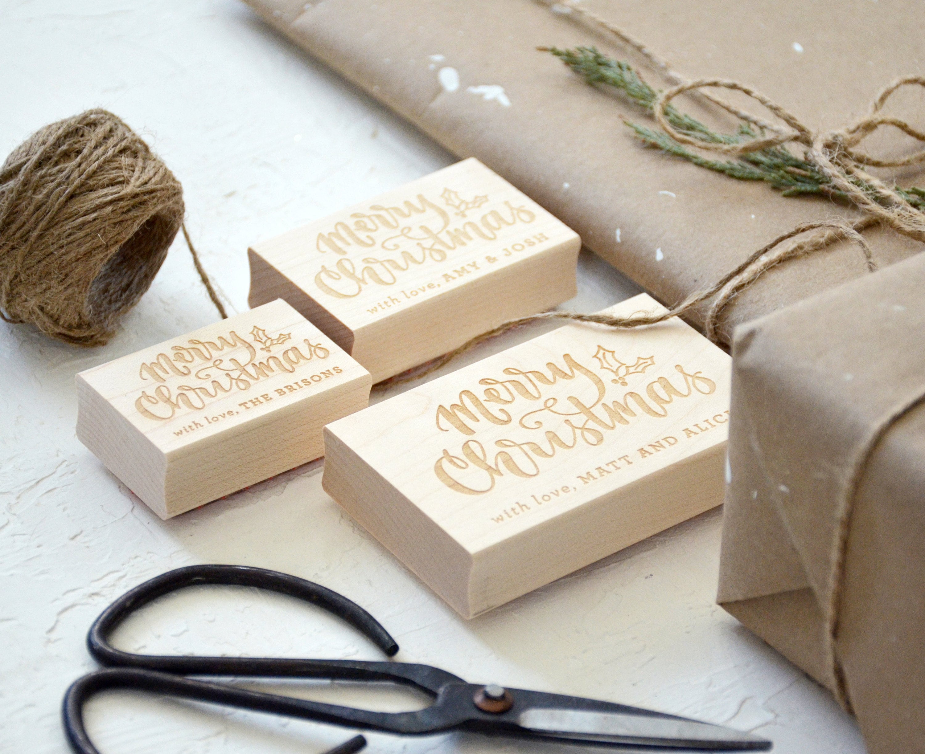 Merry Christmas Stamp for Personalized Christmas Gift Tags, Holiday ...