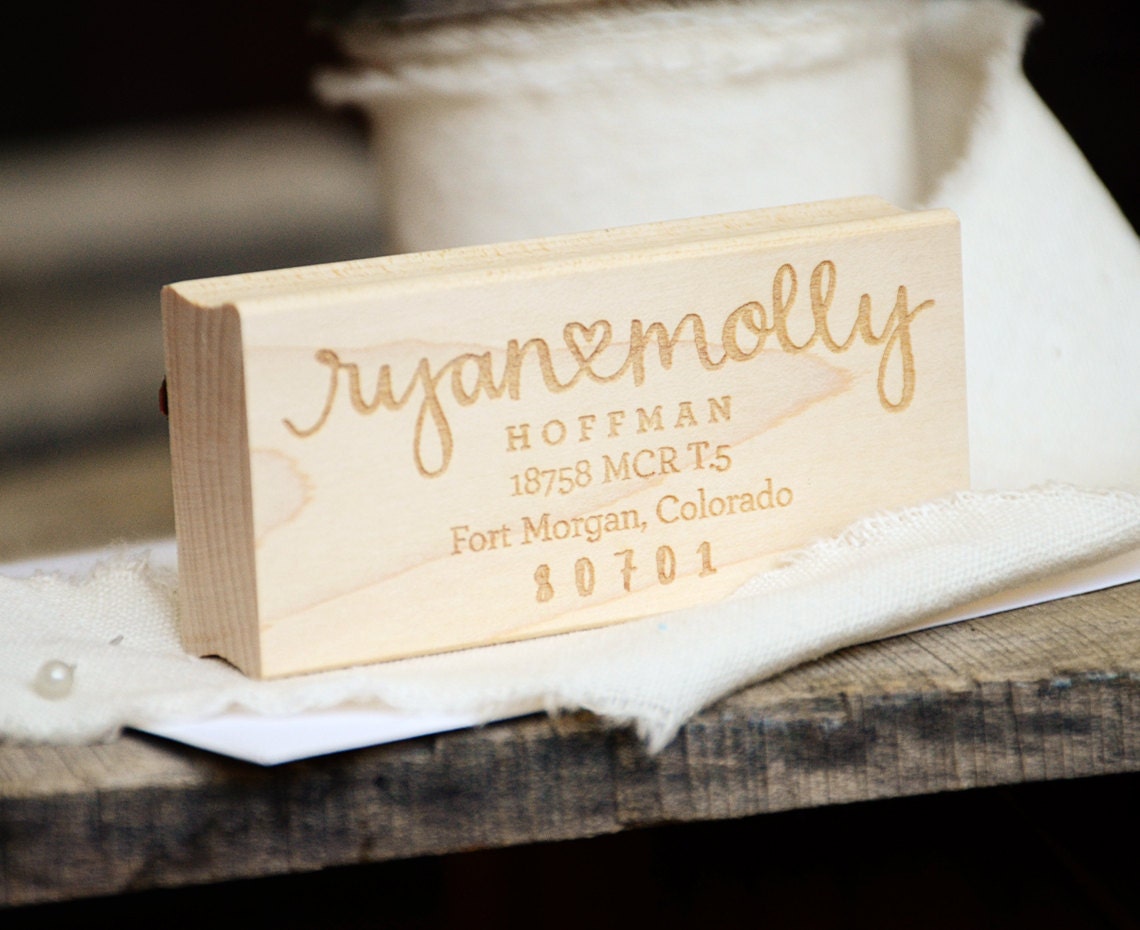 Return Address Rubber Stamp Handwritten Address Stamp Family - Etsy
