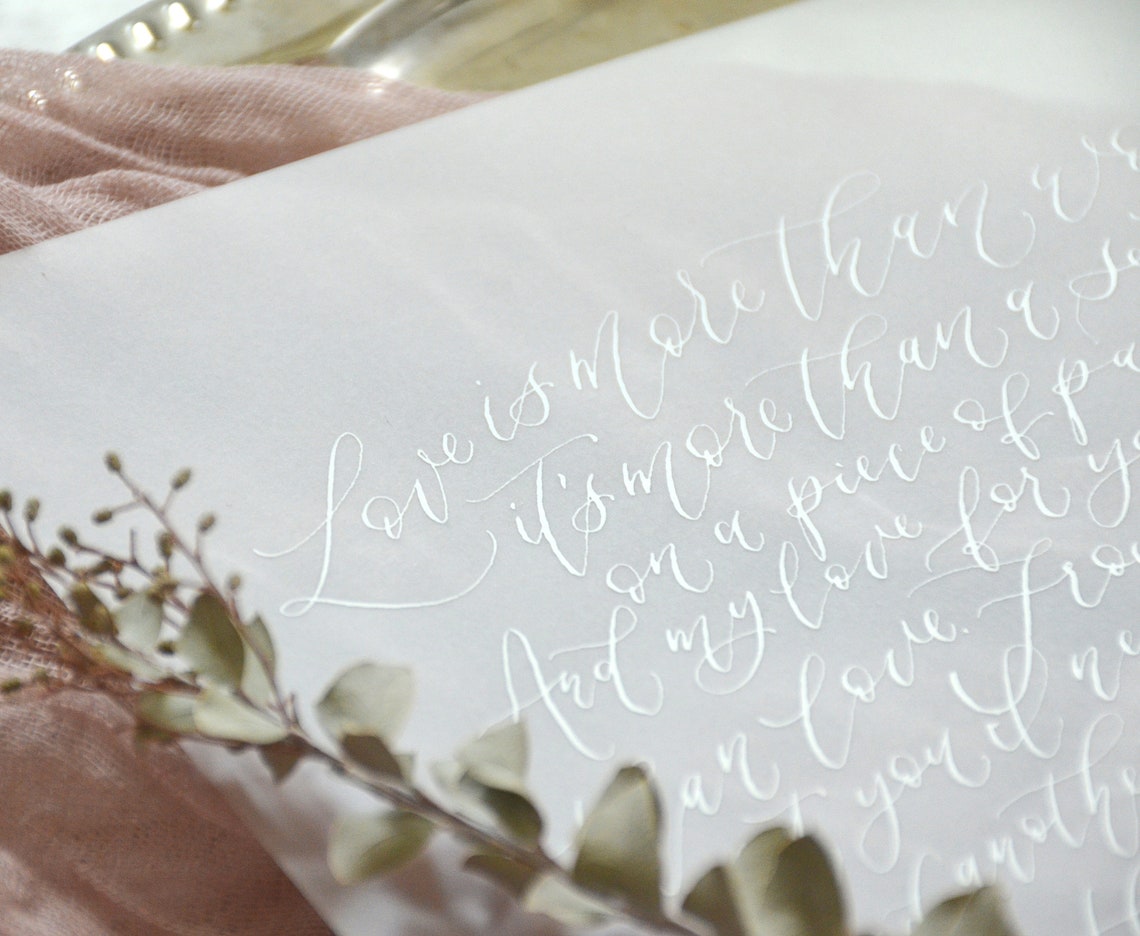 Wedding Vow Calligraphy Artwork. Wedding Vow Keepsake. Hand | Etsy