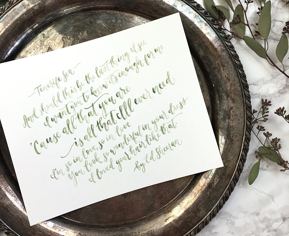 Wedding Vow Art Watercolor Painting. Wedding Vow Keepsake. | Etsy