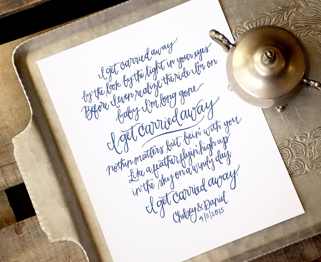 Handwritten Wedding Vows Art, Custom Personalized Printable. Wedding ...