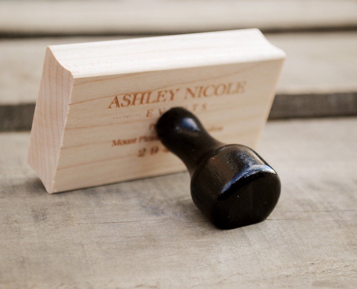 Add Wood Handle to Rubber Stamp, Upgrade Custom Rubberstamp - Etsy