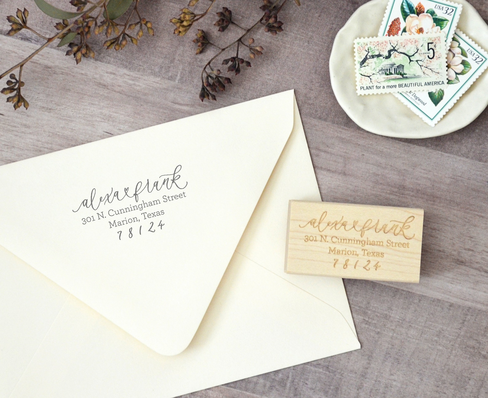 Return Address Rubber Stamp, Custom Stamp, Personalized Address Stamp ...