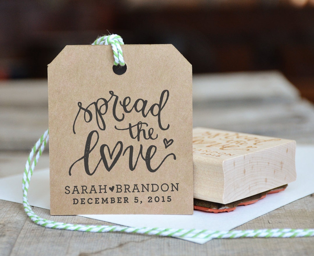 Spread the Love Stamp, Personalized Wedding Favor Rubber Stamp, for Jam ...