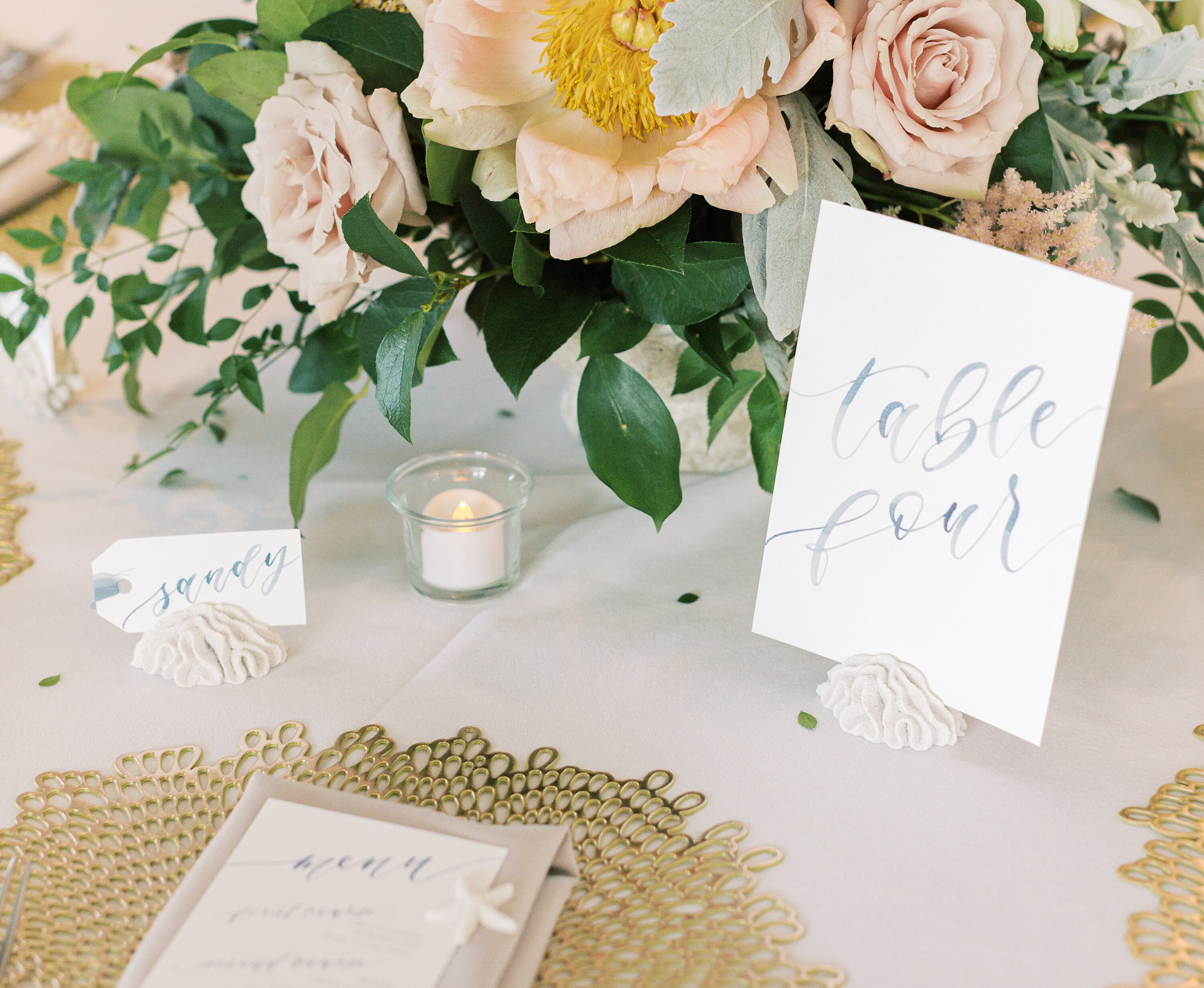 Watercolor Table Numbers Wedding Calligraphy Table Number | Etsy