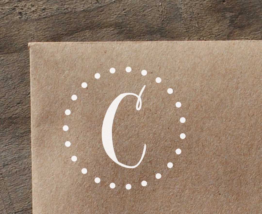 Single Letter Monogram Stamp, Handwritten Initial Rubber Stamp With ...