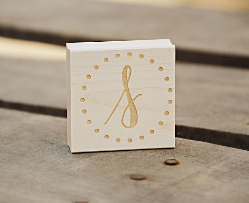 Single Letter Monogram Stamp Handwritten Initial Rubber Stamp - Etsy