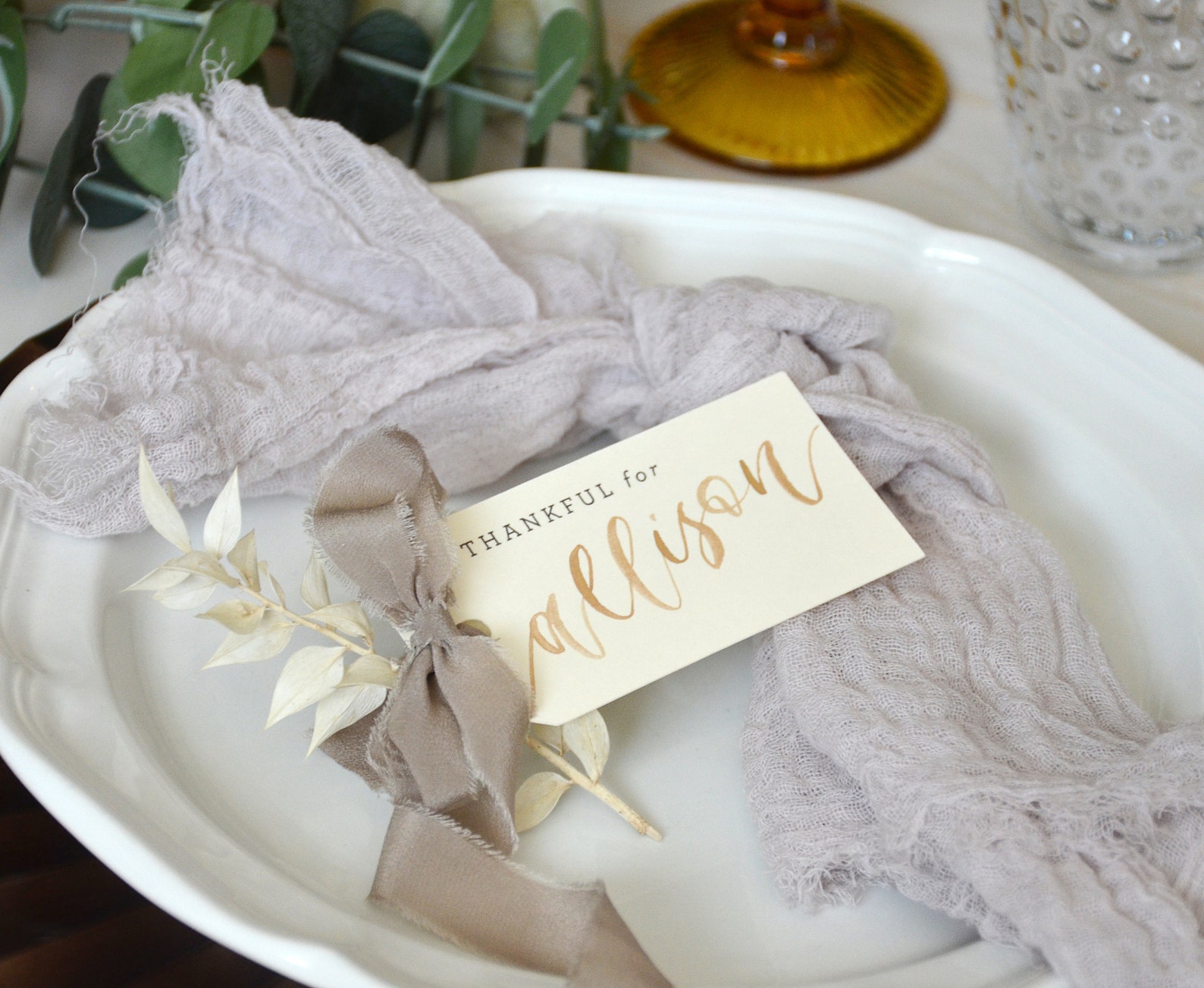 Watercolor Thankful for Placecards, Personalized Thanksgiving Tags ...
