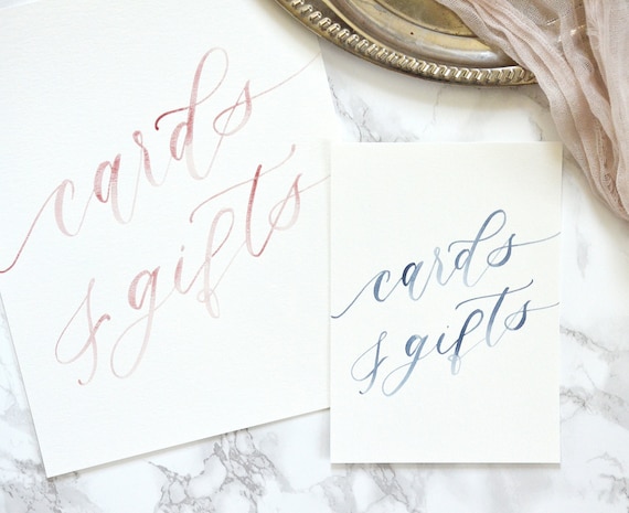 Watercolor Cards and Gifts Sign Handpainted Wedding Sign for - Etsy