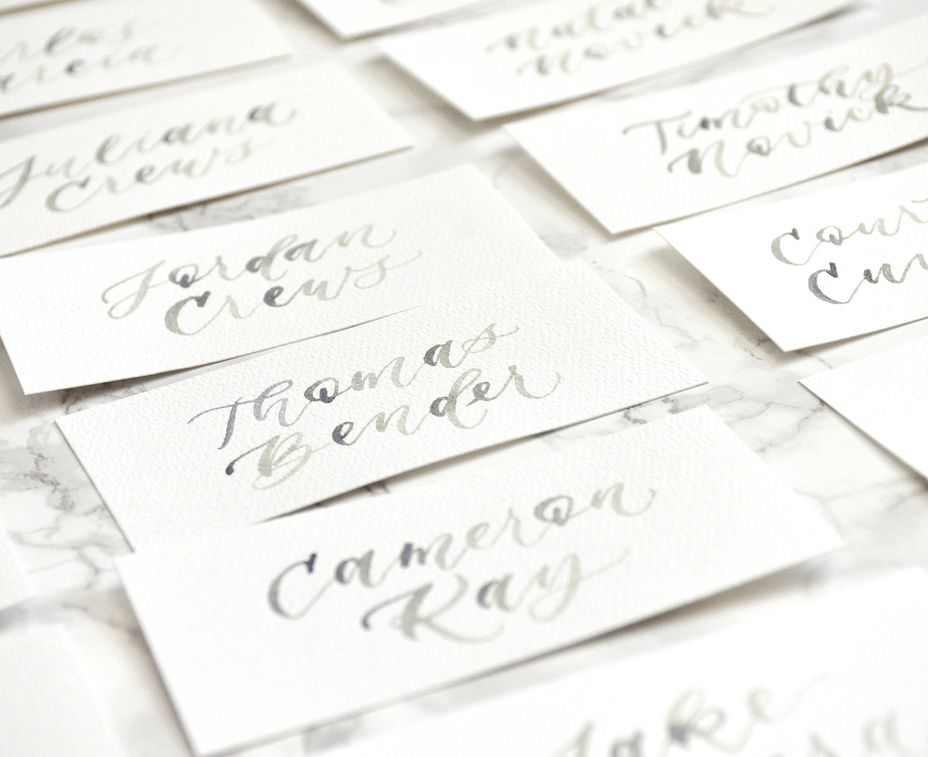 Watercolor Flat Cards Wedding Placecards Calligraphy | Etsy