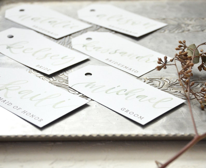 Watercolor Wedding Favor Name Tags Personalized Gift Tags | Etsy