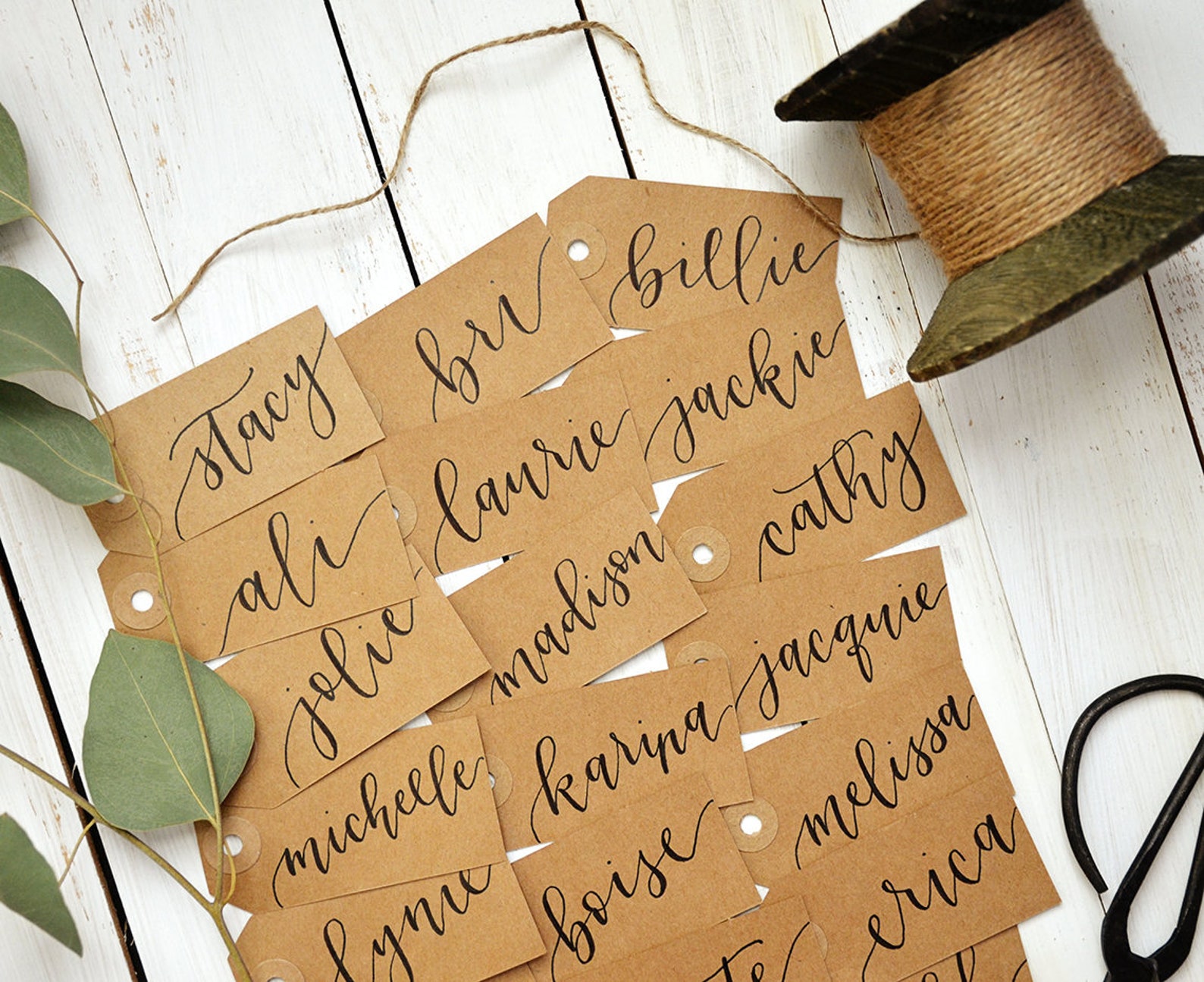 Handwritten Personalized Christmas Name Cards, Calligraphy Personalized ...