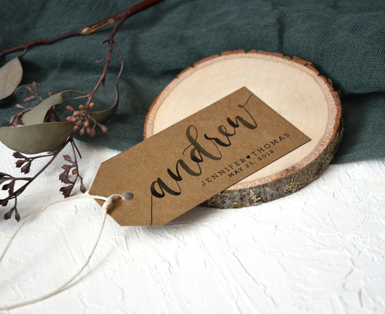 Watercolor Wedding Favor Name Tags Personalized Gift Tags | Etsy