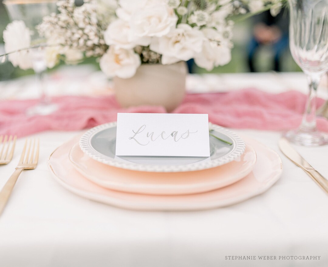 Watercolor Wedding Tent Cards, Handwritten Calligraphy Personalized ...
